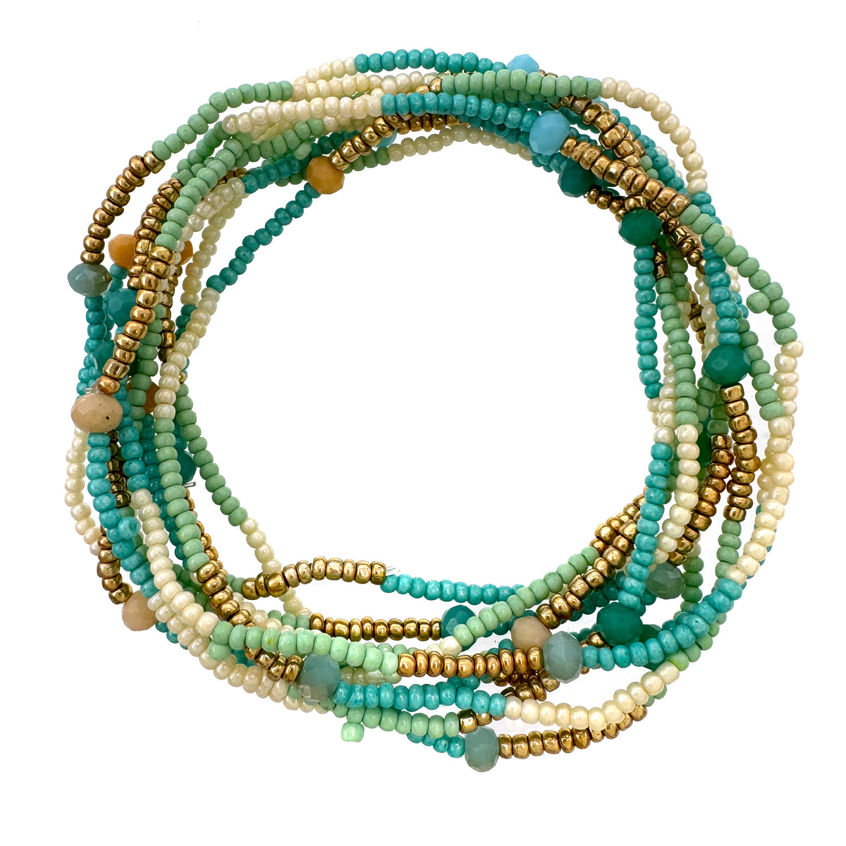 Seed Bead Multi Strand Stretch Bracelet – Lunar Deer