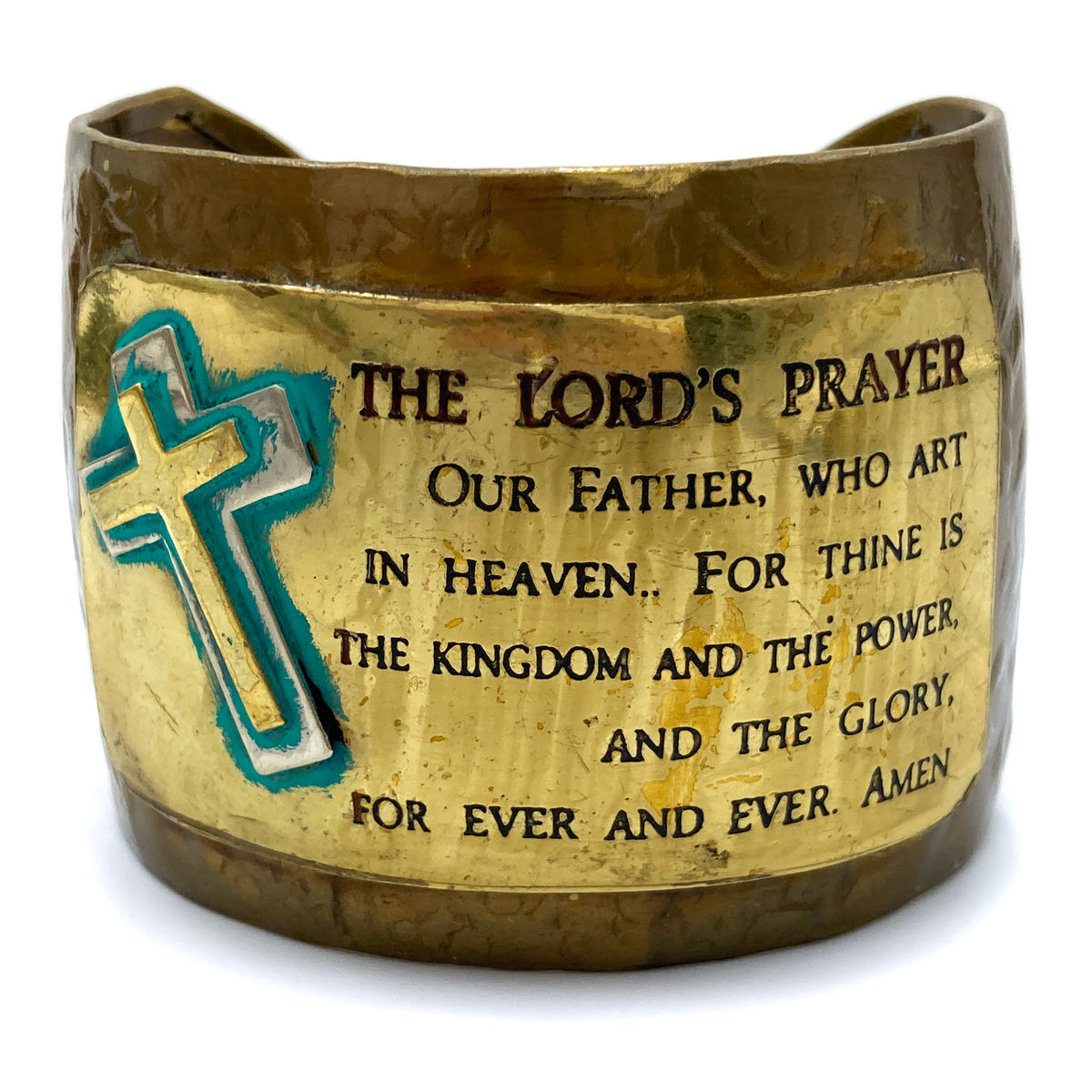 Engraved The Lord's Prayer Cross Large Western Bible Prayer Cuff ...